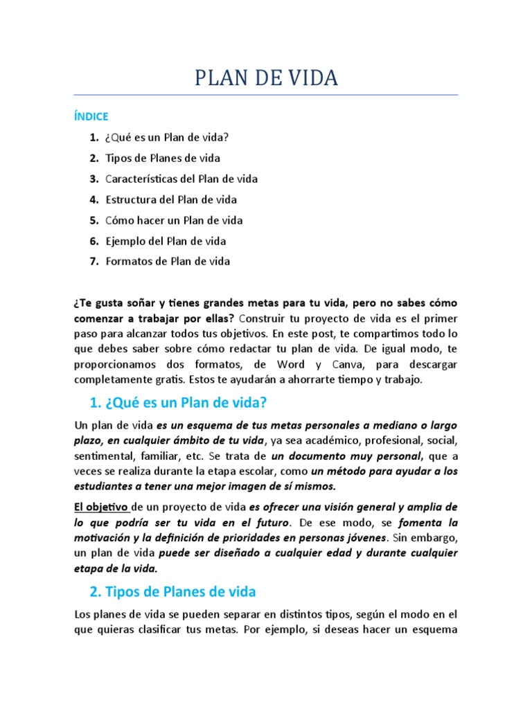 Cómo Crear un Plan de Vida Efectivo | PDF | Marketing | Business