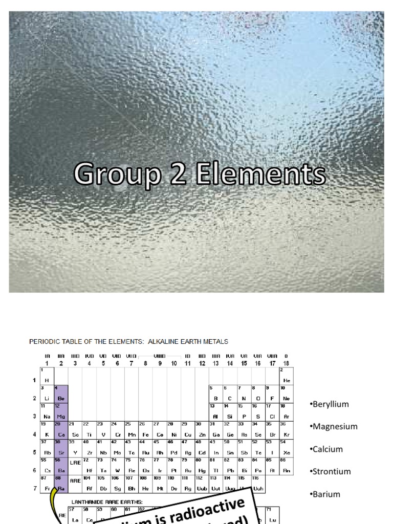 Group 2 Elements | PDF | Ion | Ionic Bonding