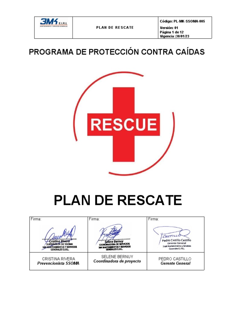 PL-MK-SSOMA-005 Plan de Rescate | PDF