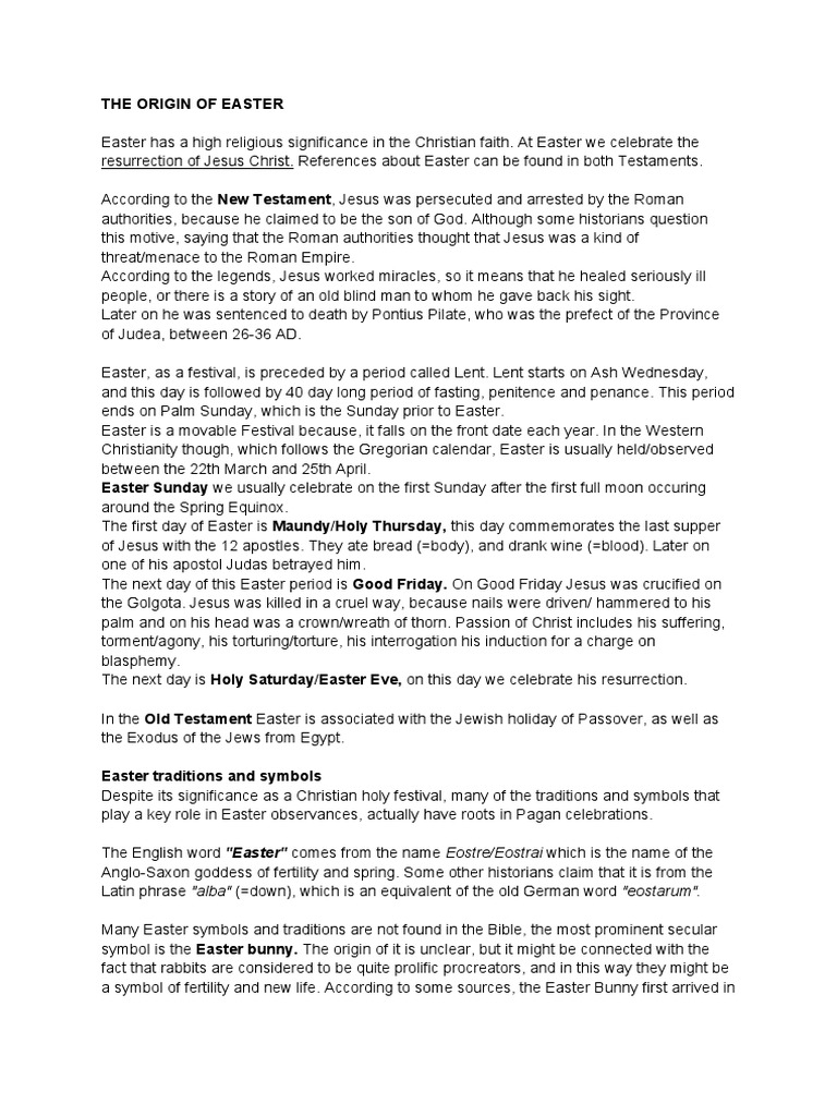 The Origin of Easter | PDF | Easter | Jesus