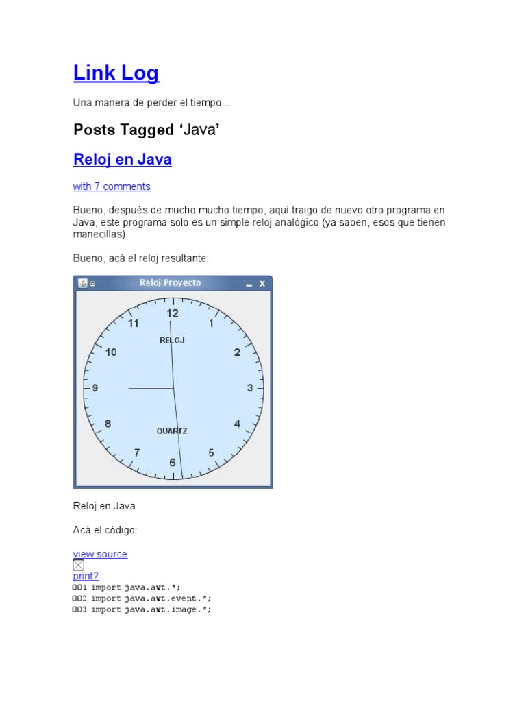 Reloj Java | PDF | Empresas de informática de los Estados Unidos | Java ...