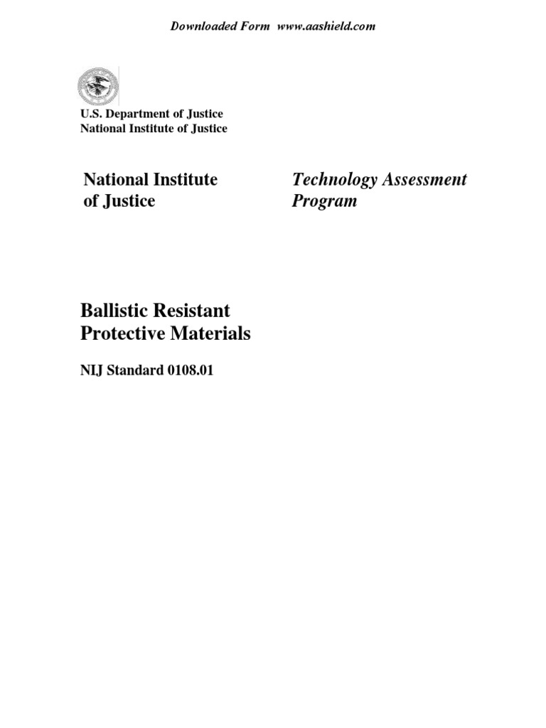 NIJ-0108.01 Ballistic Resistant Protective Materials | PDF | Bullet | Flight