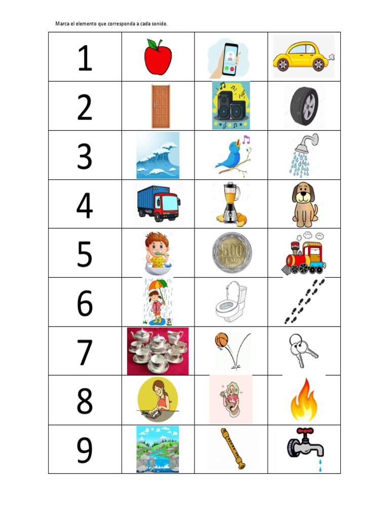 Discriminacion Auditiva Sonidos de La Casa | PDF