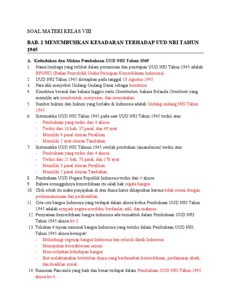 Bab. 2 Menumbuhkan Kesadaran Terhadap UUD NRI Tahun 1945 SYDNEY 8J 29 | PDF