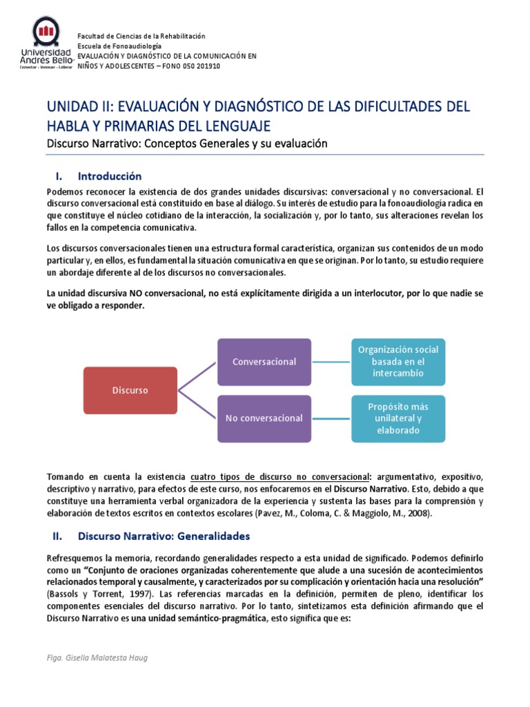 Apunte U2 - Discurso Narrativo Ev | PDF | Oración (Lingüística) | Evaluación