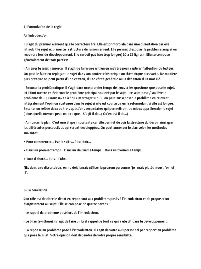 Introduction et Conclusion en Dissertation | PDF