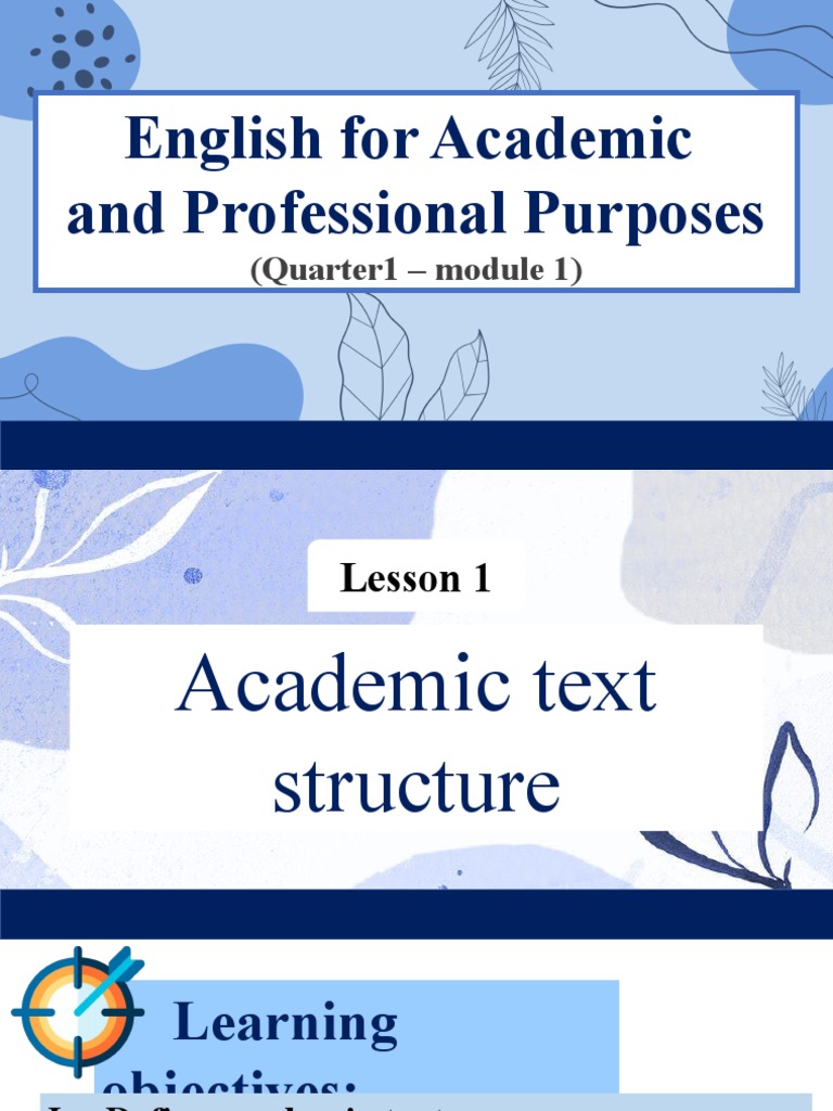 EAPP Lesson 1 | PDF | Thesis | Essays