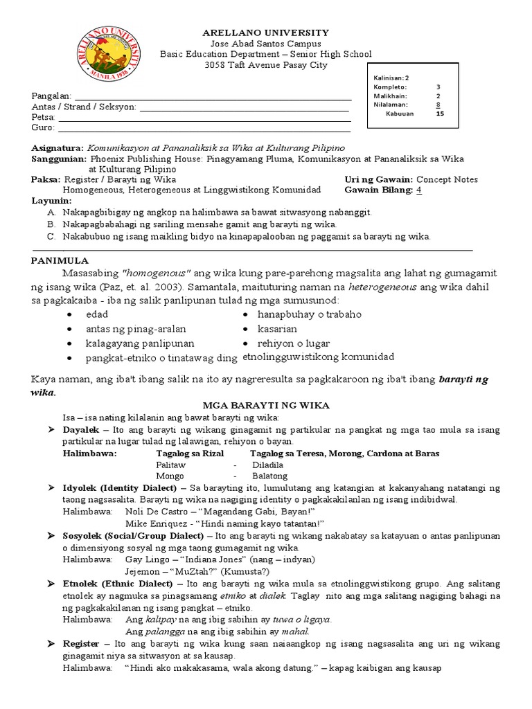 DLP Blg. 4 - Register o Barayti NG Wika | PDF