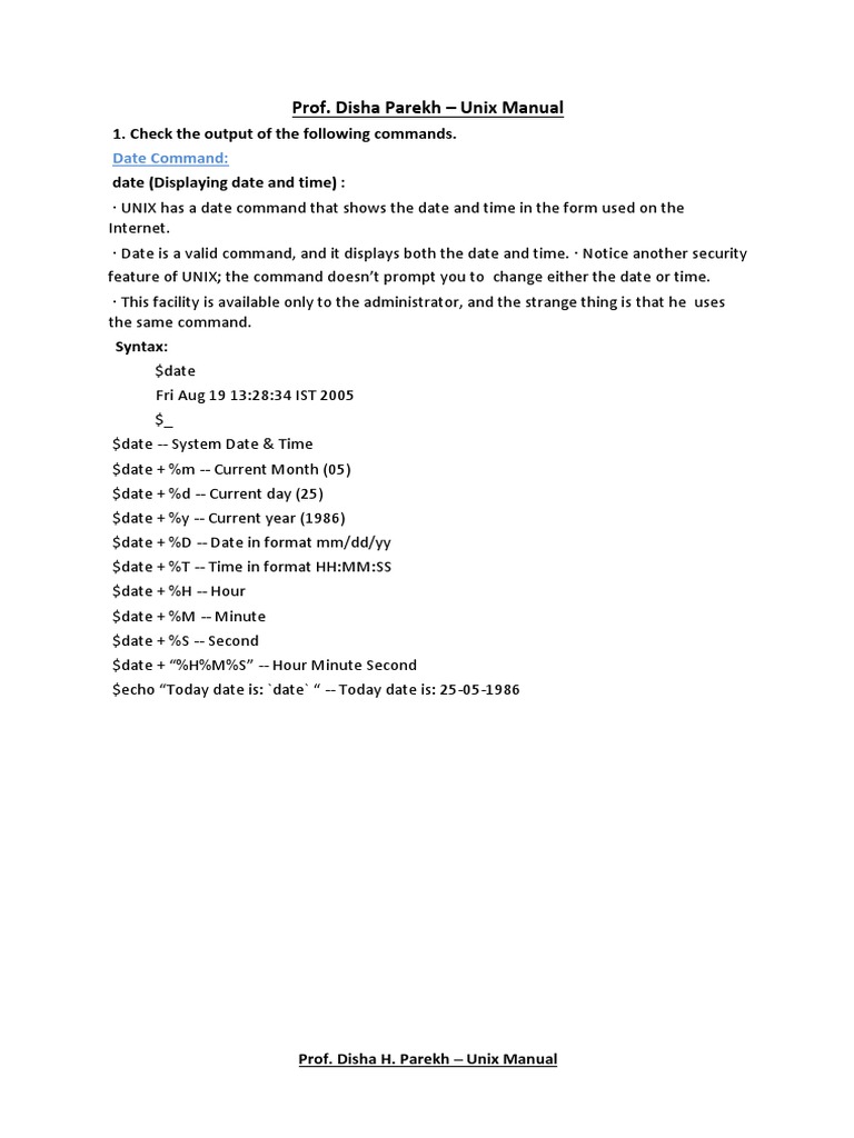 Unix Lab Manual Pdf Computer File Filename 5260