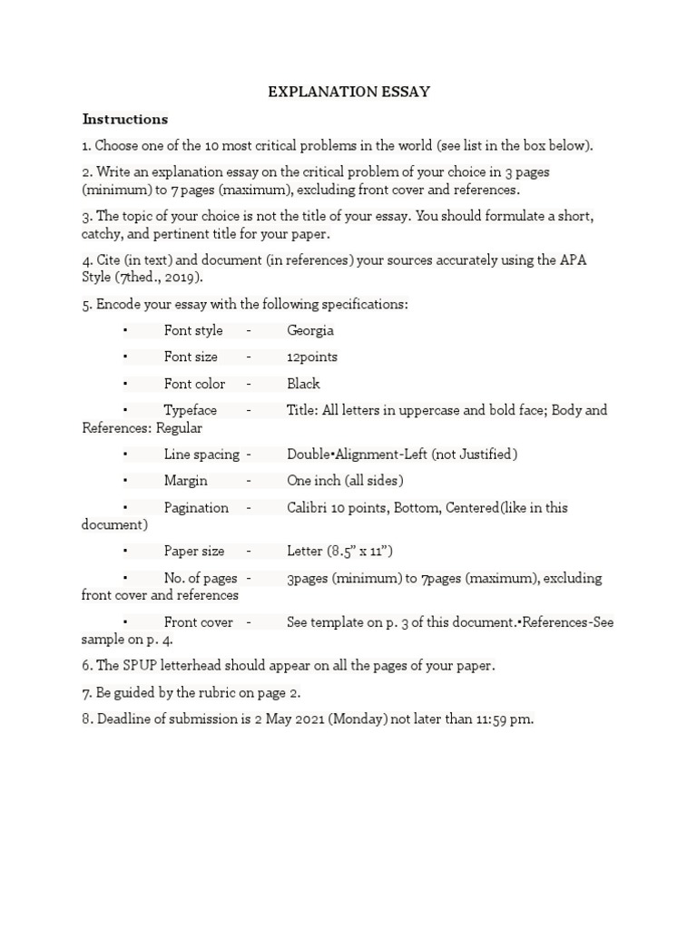 Explanation Essay | PDF