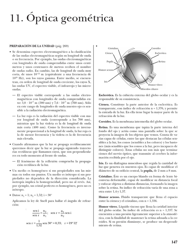 Fundamentos de Óptica Geométrica | PDF | Ojo humano | Espectro ...
