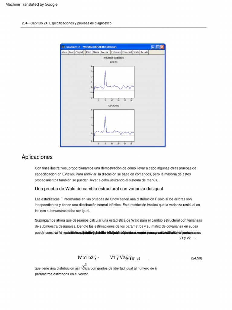 Pruebas de Cambio Estructural en EViews | PDF | Análisis de regresión | Mínimos cuadrados ordinarios