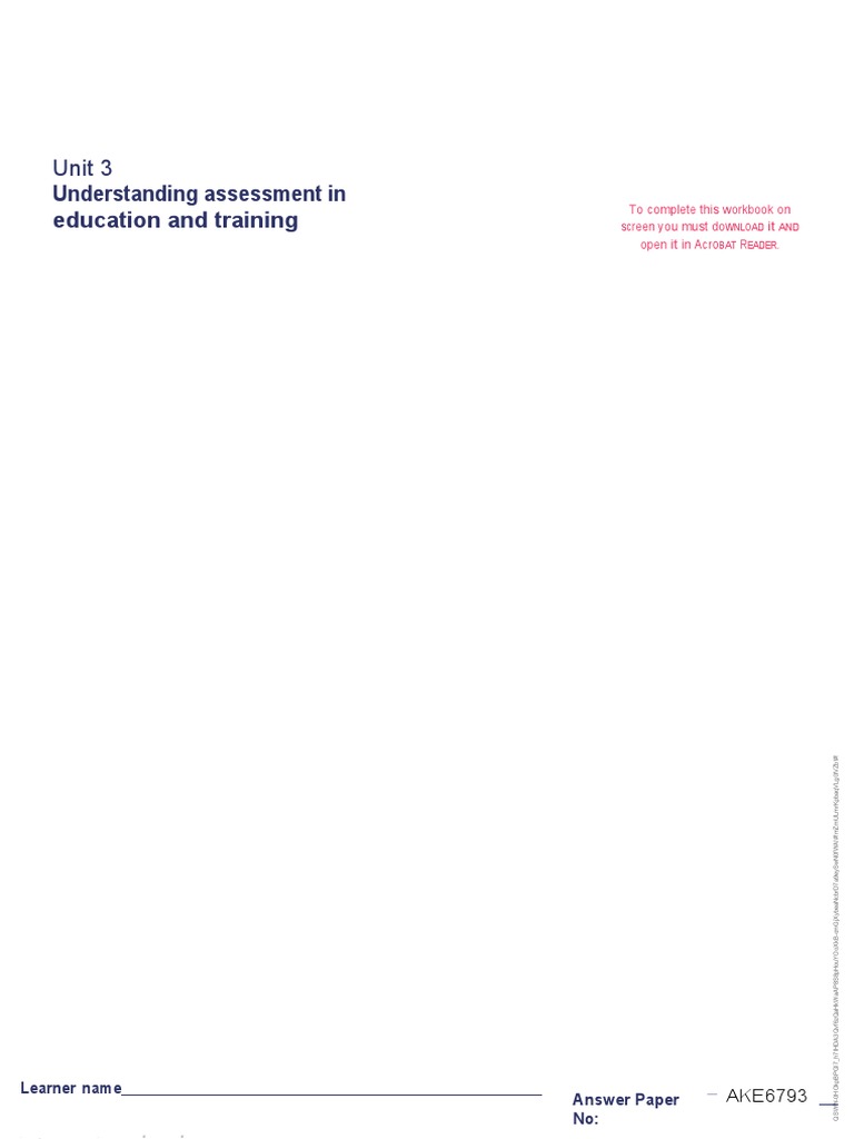 4th AET Unit3 | PDF | Educational Assessment | Learning