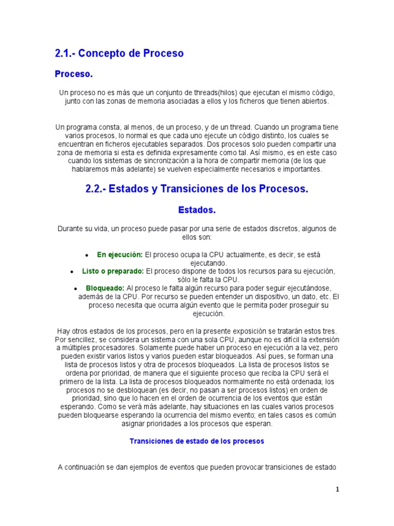 Unidad 2 So | PDF | Proceso (Computación) | Hilo (Computación)