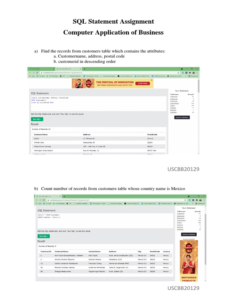 Shivangi Sql Cab Assignment Pdf Table Database Computer Programming