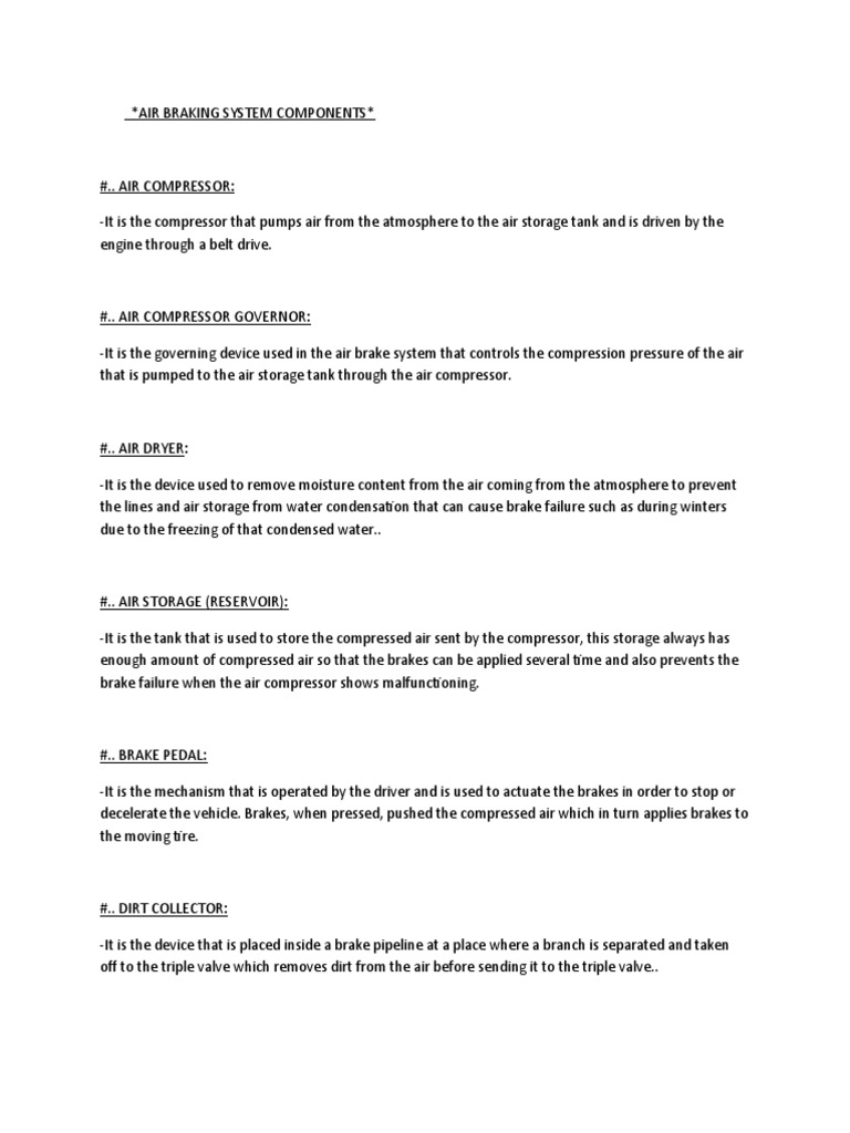 Air Braking System | PDF | Brake | Anti Lock Braking System