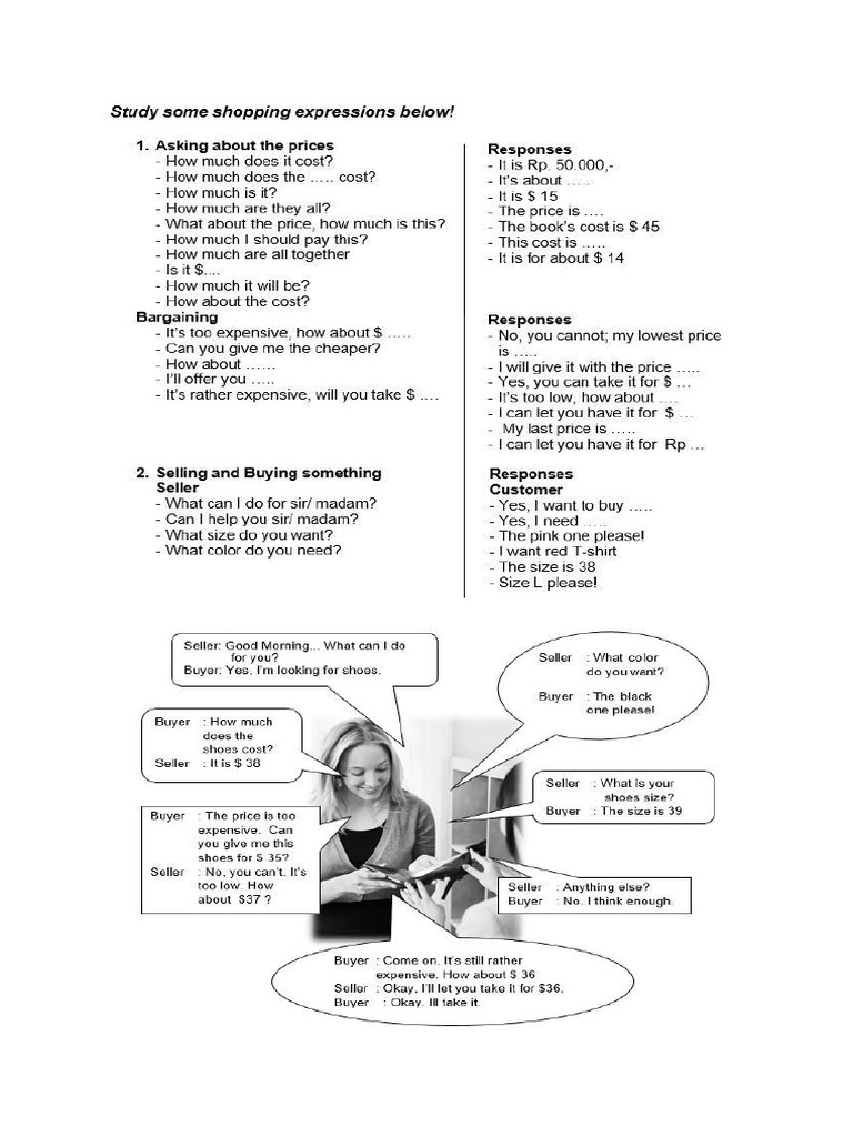 Lesson Material Shopping Speaking | PDF