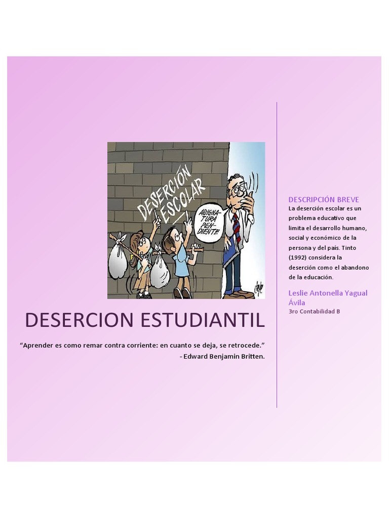 Deserción Escolar: Causas y Consecuencias | PDF | Método de enseñanza ...