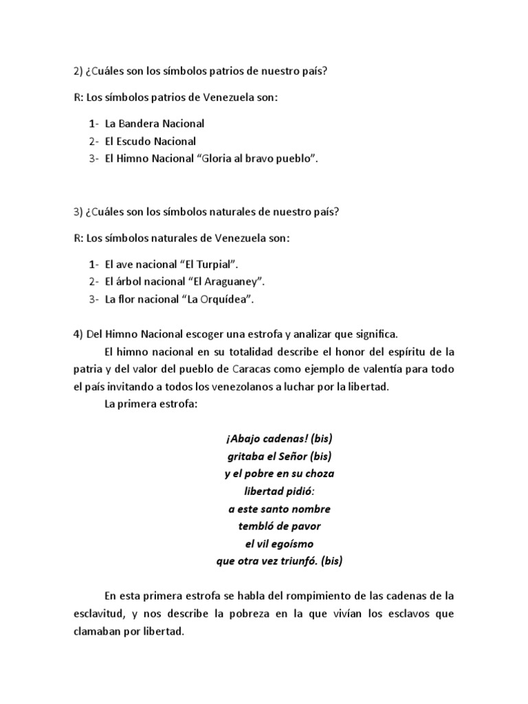 Analisis de La 1ra Estrofa Del Himno Nacional de Venezuela | PDF