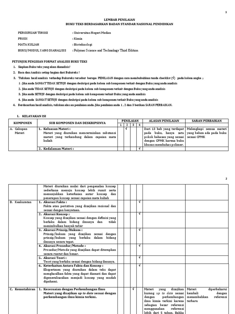 BSNP Untuk Buku Polymer Science and Technology-Prentice Hall 2014 | PDF