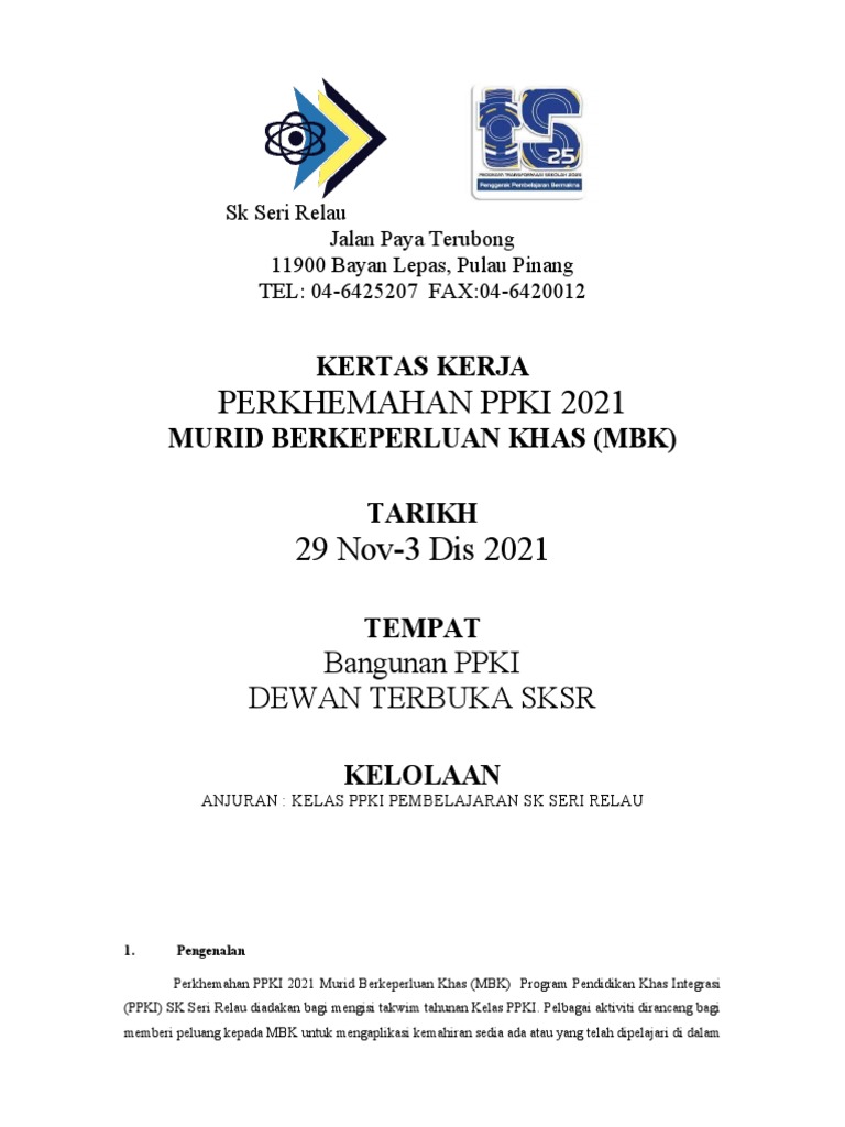 Kertas Kerja Perkhemahan Tahunan PPKI 2021 | PDF