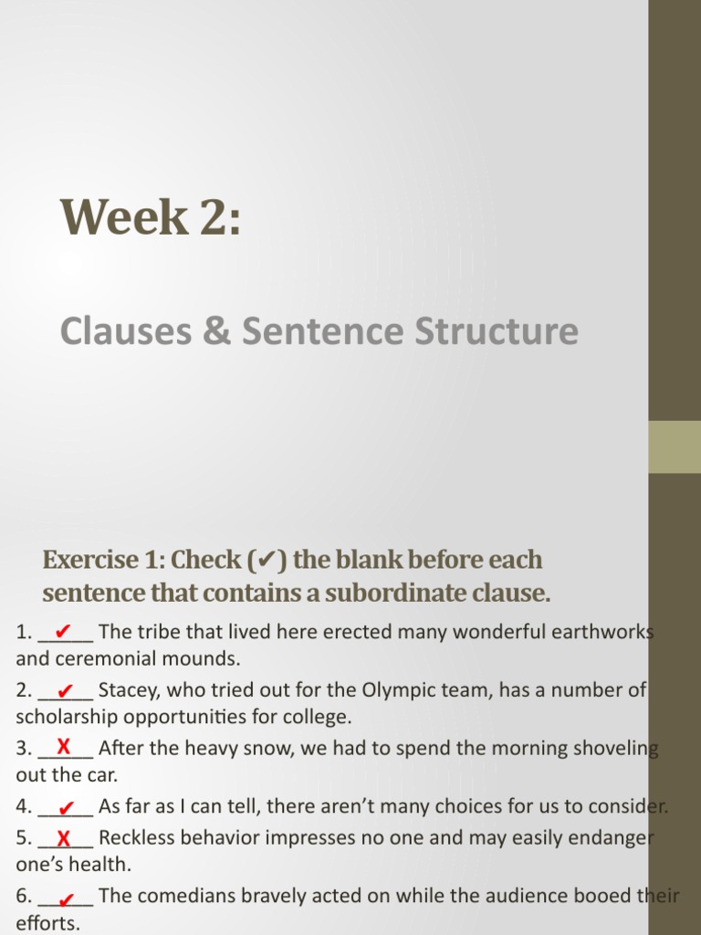 1A Sentence Building Key - Week 2 | PDF | Home & Garden