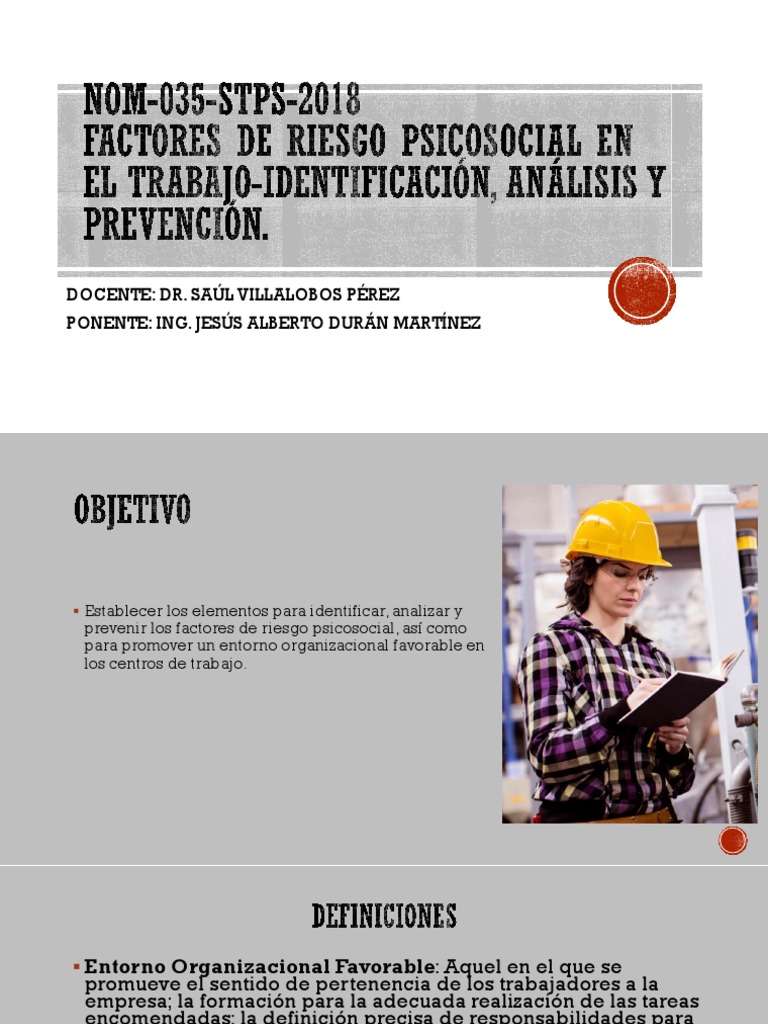 Nom-035-Stps-2018 Factores de Riesgo Psicosocial en El Trabajo | PDF ...