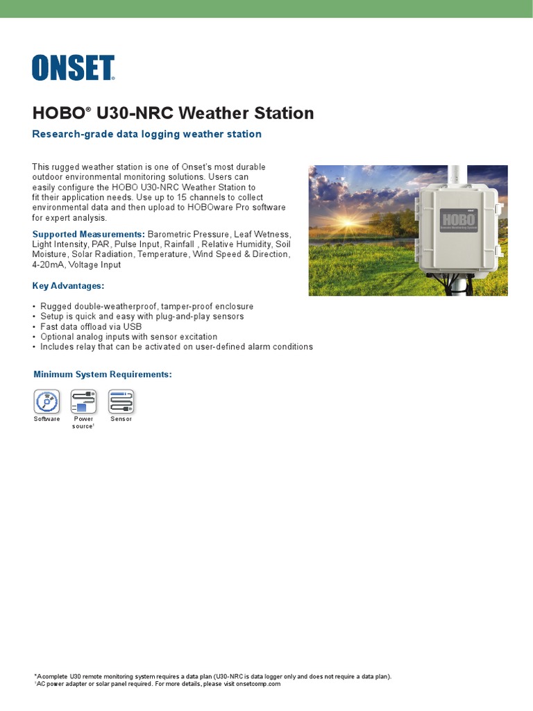 Onset HOBO U30 Remote Monitoring Station | PDF | Relay | Usb
