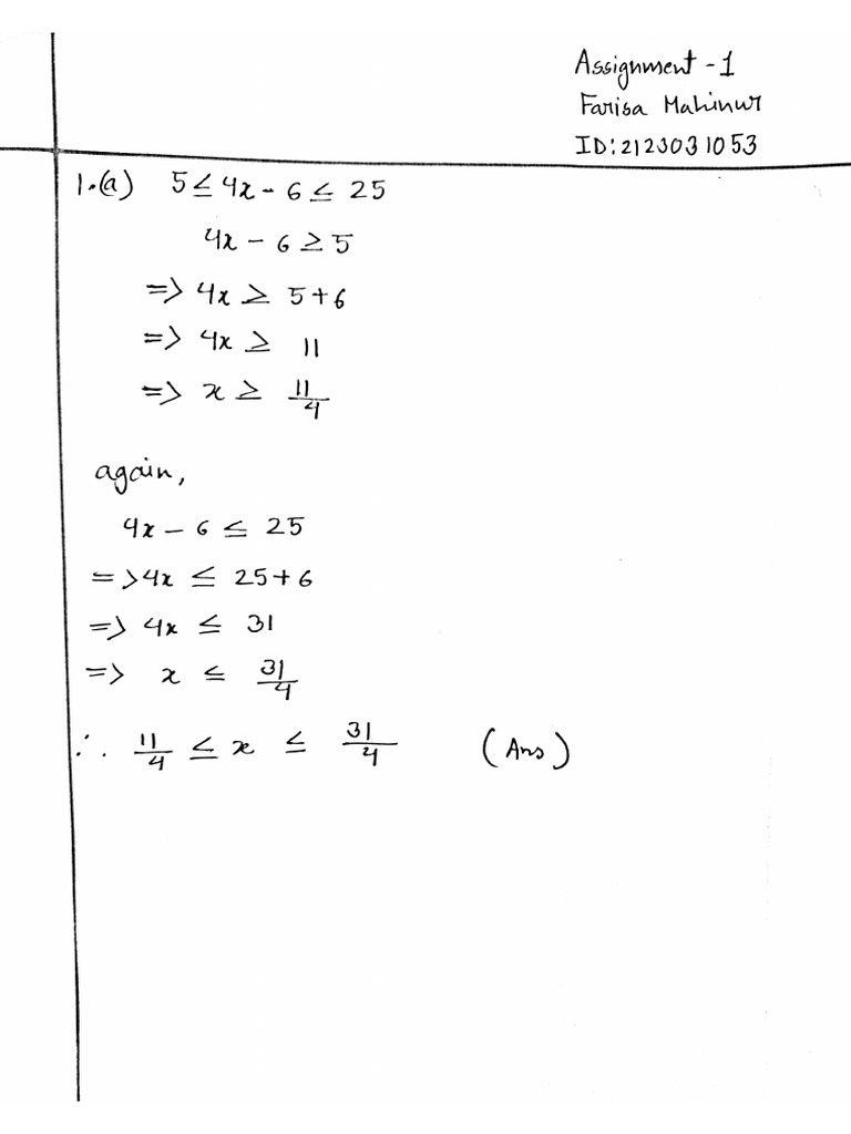Math Assignment Pdf