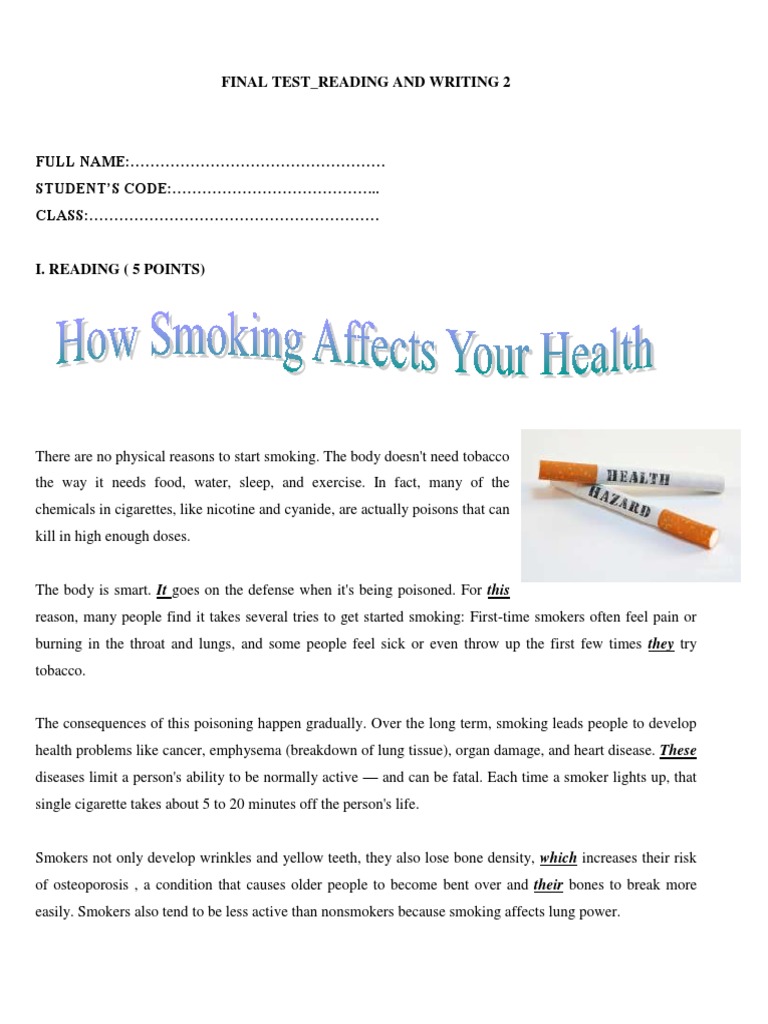 2 - Final Test | PDF | Tobacco Smoking | Addiction