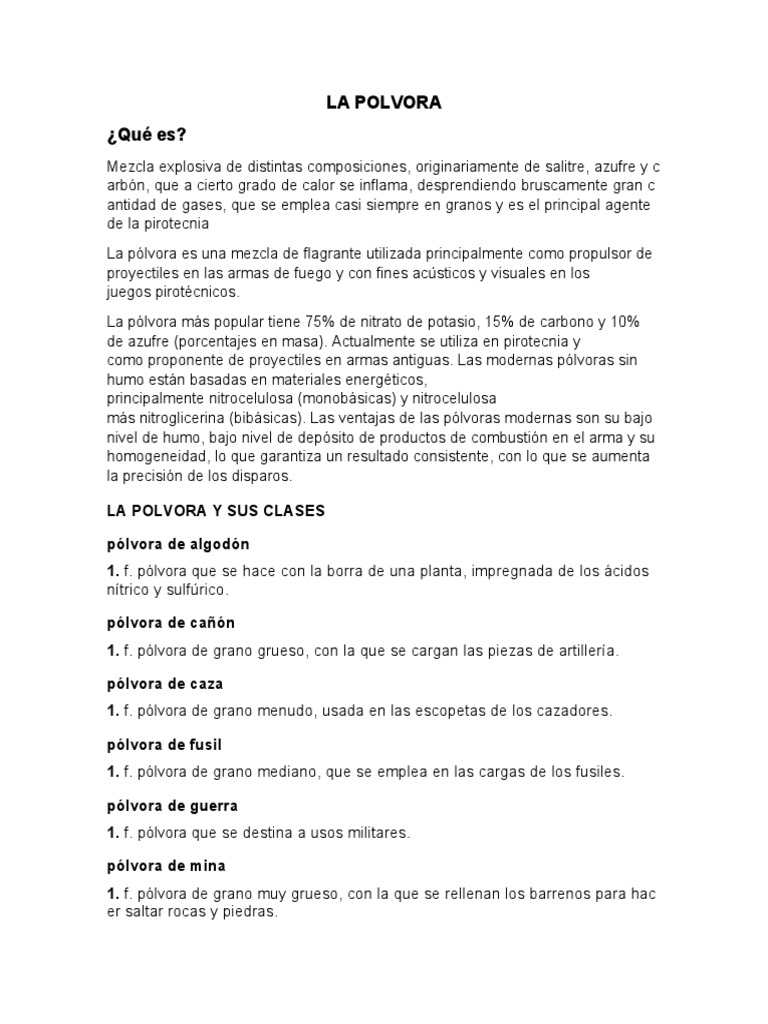 La Polvora | PDF | Pólvora | Materiales