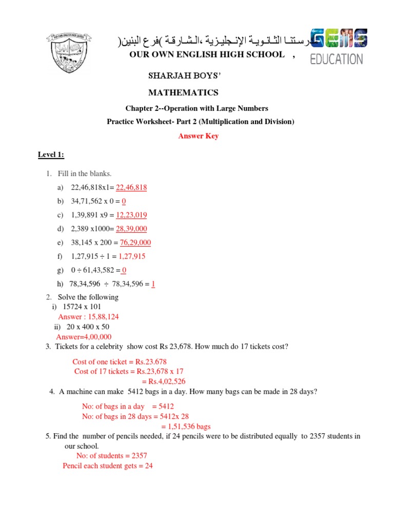 GR 5 - Math Mult-Divi Wrksheet - Anskey | PDF | Mathematics