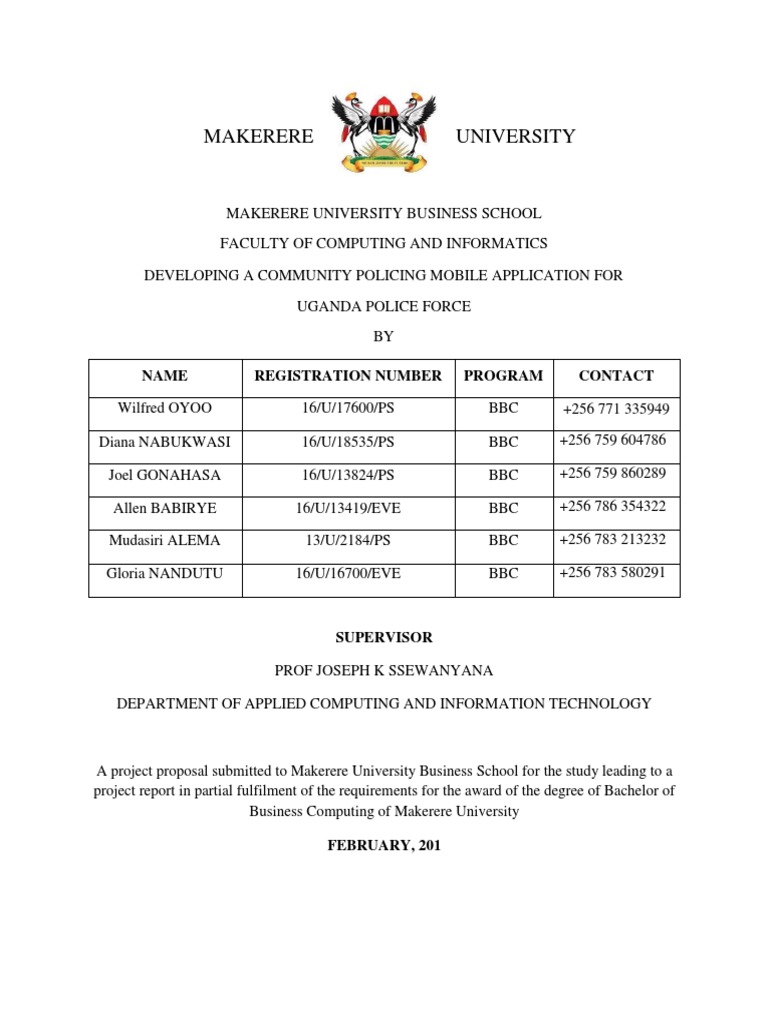 Project Proposal - Community Policing Mobile Application | PDF | Police ...