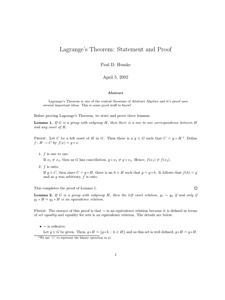 La Grange | PDF | Group (Mathematics) | Mathematical Analysis