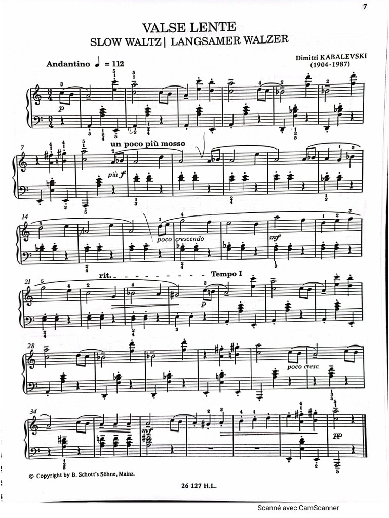 Valse Lente Kabalevski | PDF
