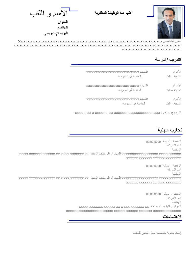 22 CV Template Academic Blue | PDF