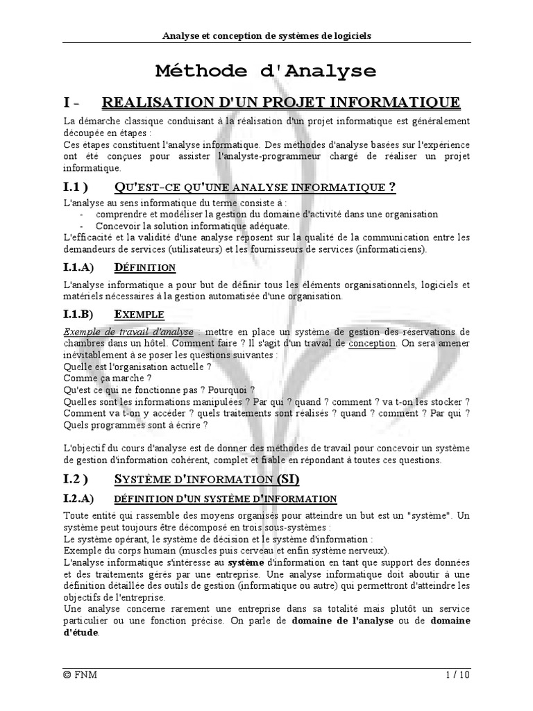 Methode D'analyse | Download grátis PDF | Informatique | Programme ...
