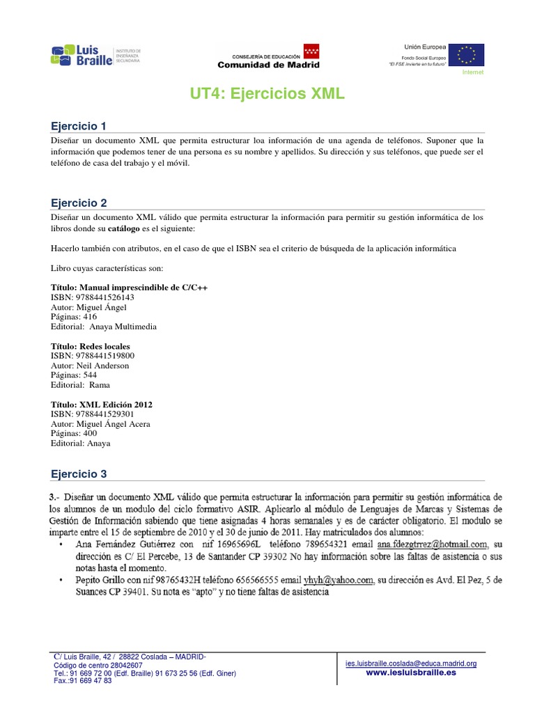 Ejercicios de Estructura XML para Gestión | PDF | Xml | Alimentos