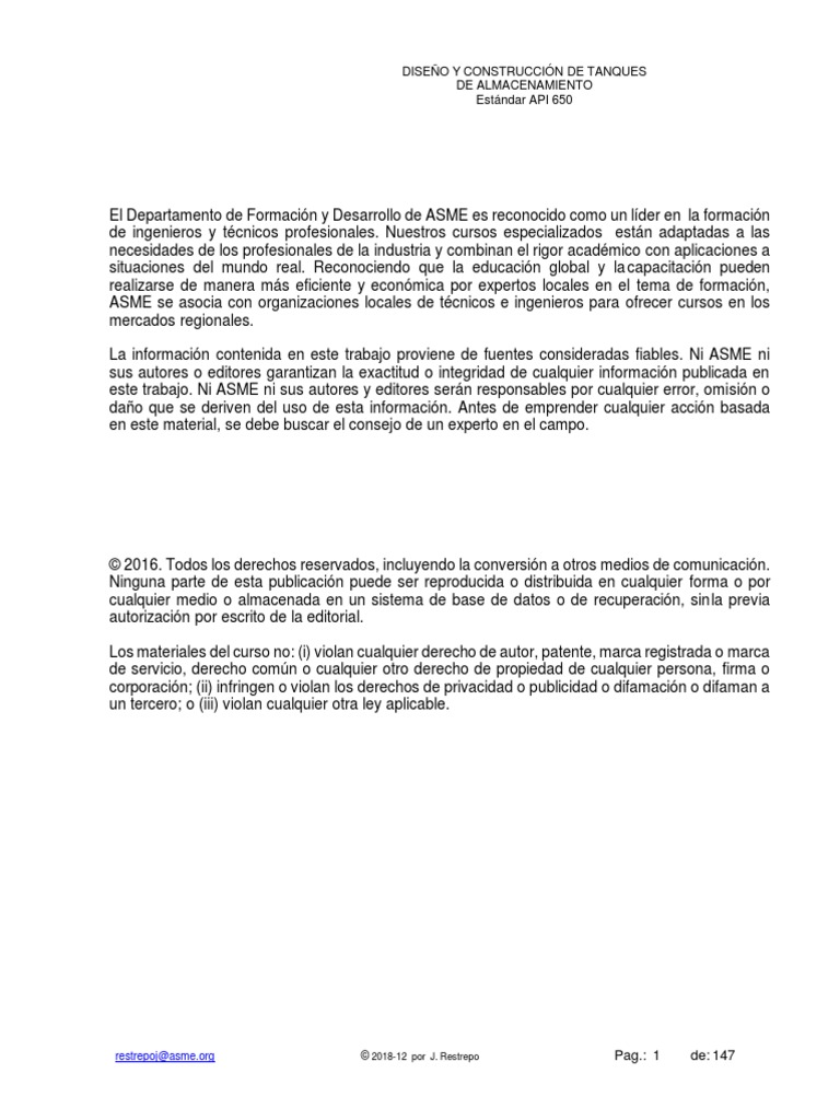 API 650-2013 (Español) | PDF | Acero | Revestimiento