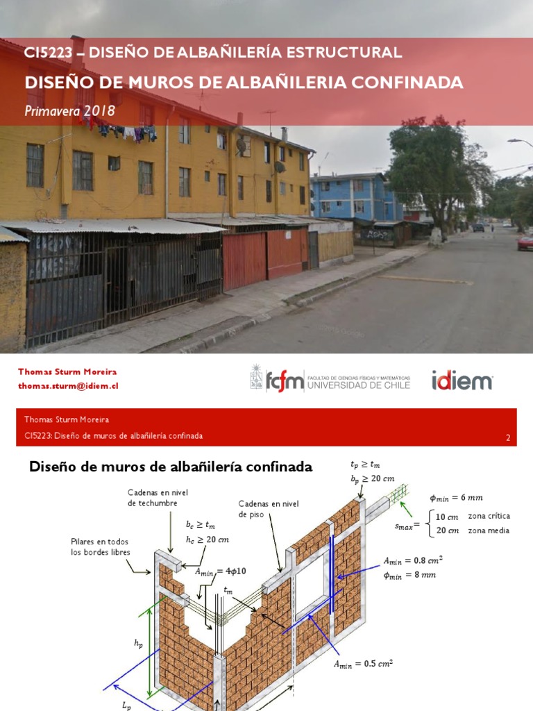 CI5223 Dise o de Alba Iler A Confinada | PDF | Albañilería | Hormigón