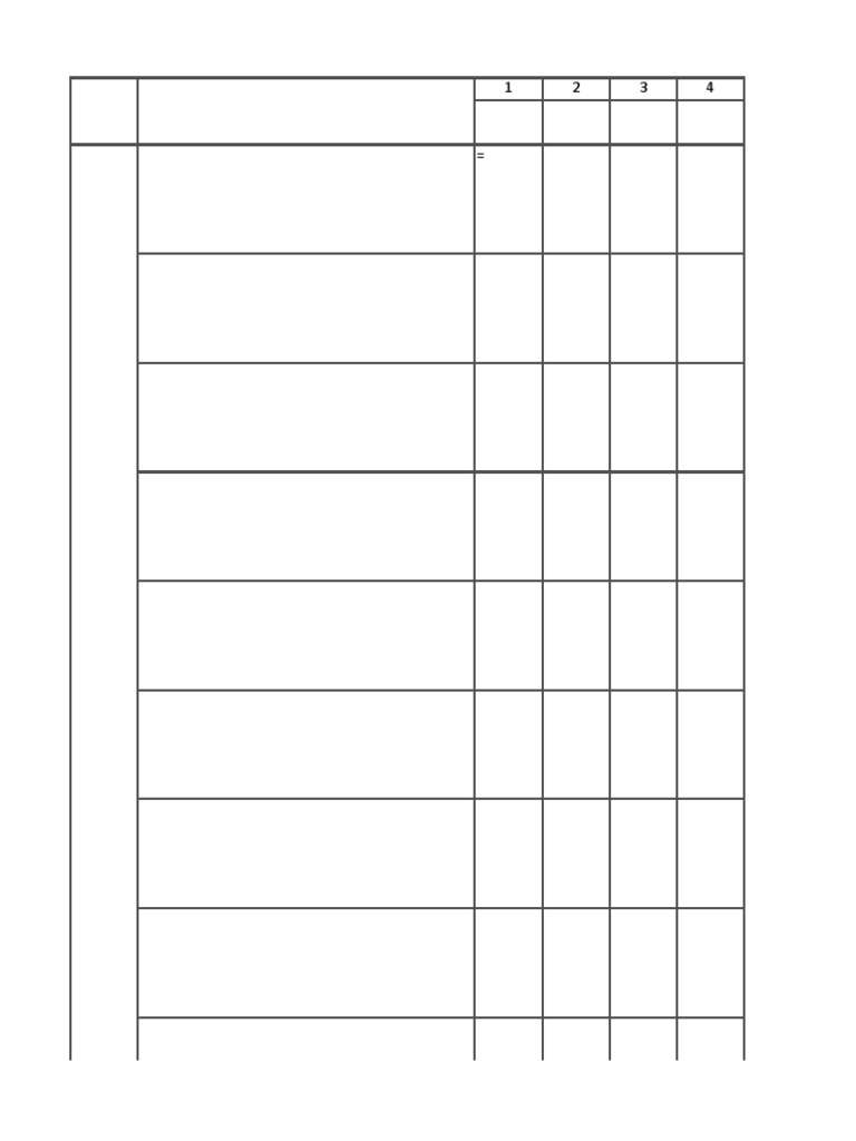 Hoja Tabular 4 Columnas | PDF
