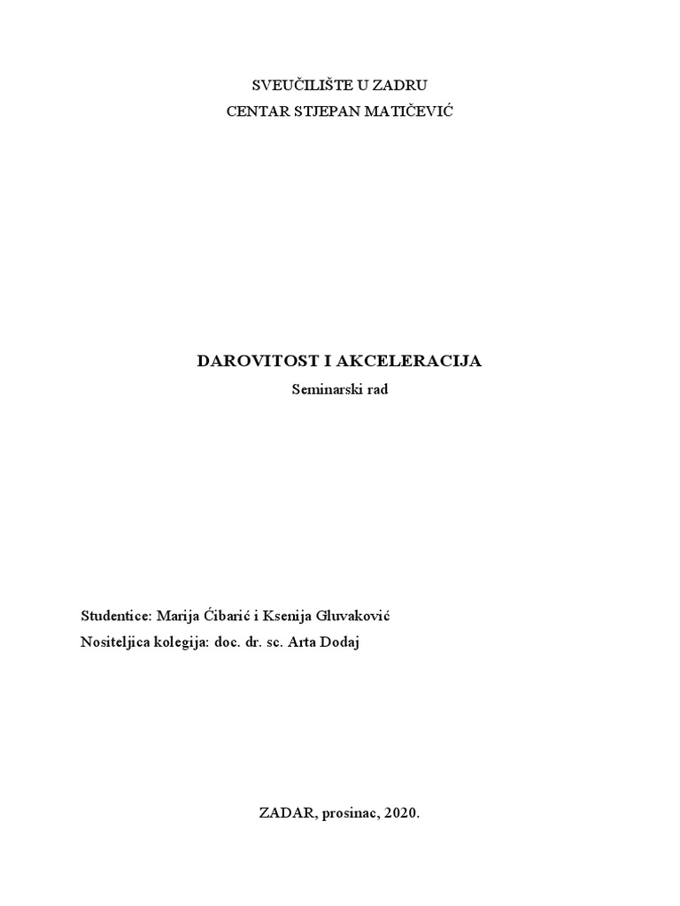Darovitost I Akceleracija | PDF