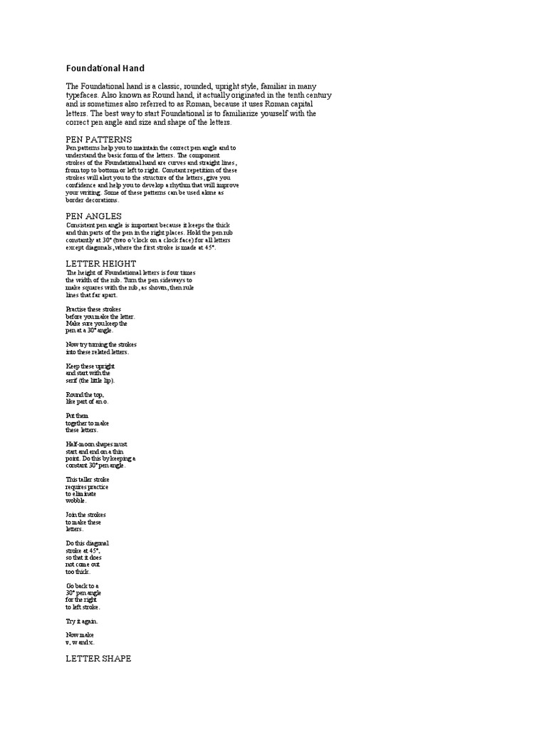 Foundational Hand | PDF | Serif | Writing