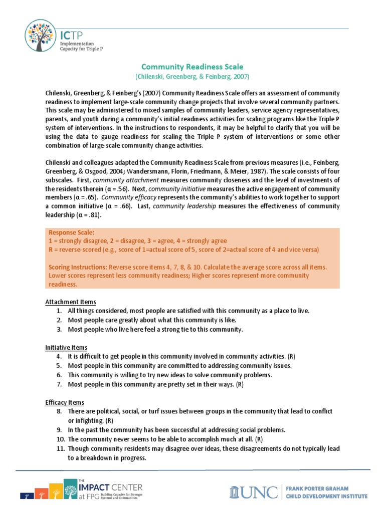 Community Readiness Assessment Scale | PDF | Career & Growth | Social ...