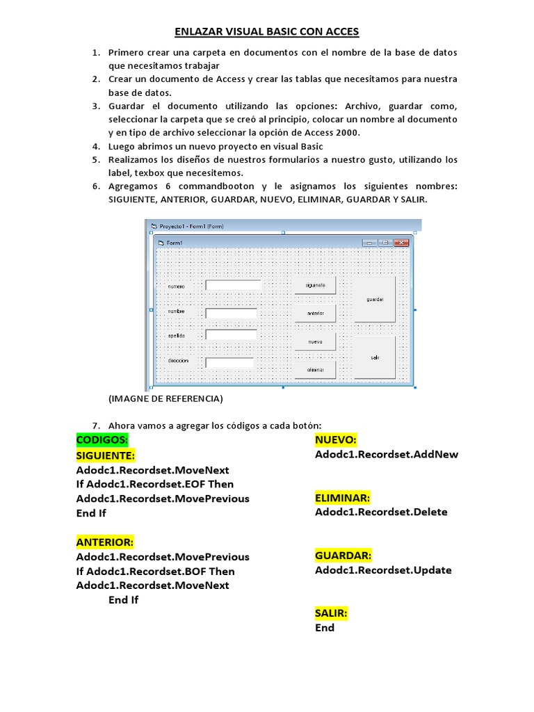 Enlazar Visual Basic Con Acces | PDF | Active X Data Objects | Software del sistema