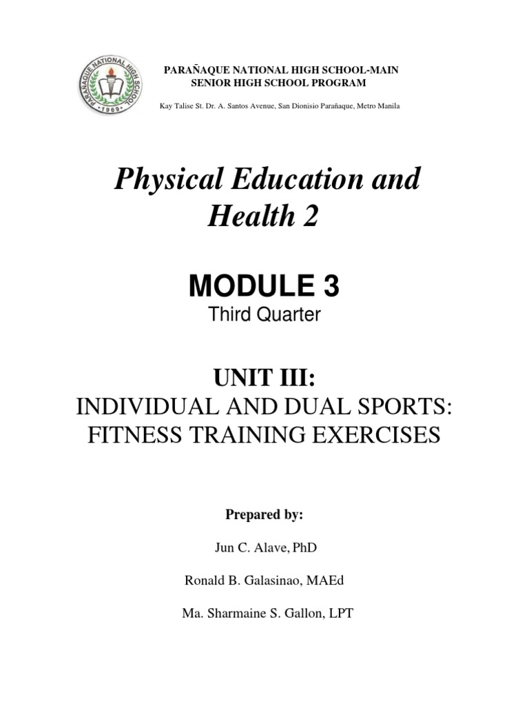 SHS Pe Grade-11 2nd-Semester 3rd-Quarter | PDF | Physical Fitness SHS Pe Grade-11 2nd-Semester 3rd-Quarter | PDF | Physical Fitness