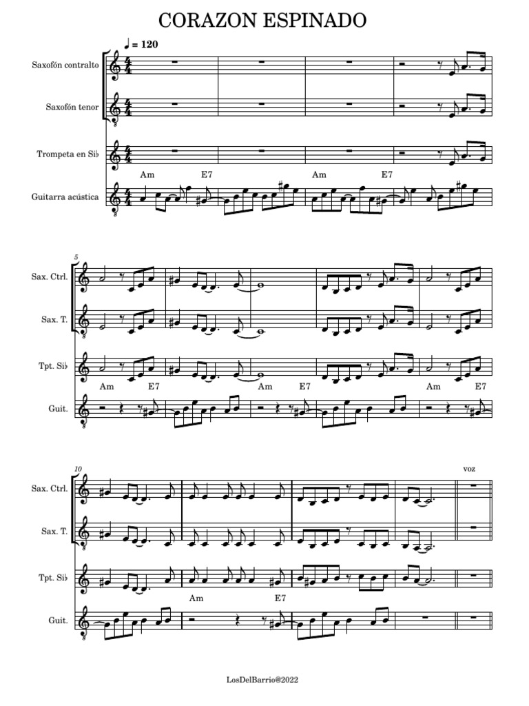 CORAZON ESPINADO - Am | PDF