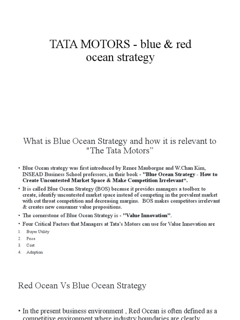 Blue & Red Ocean Strategy | PDF | Business Process | Microeconomics