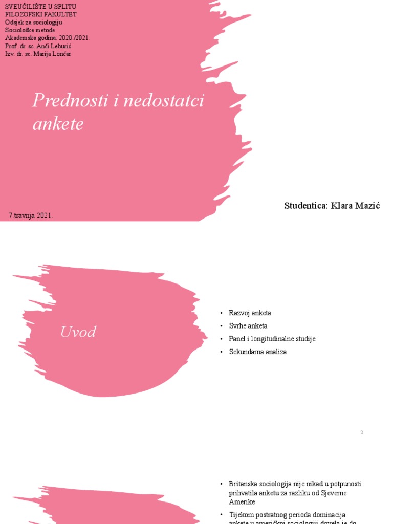 Prednosti I Nedostatci Ankete | PDF