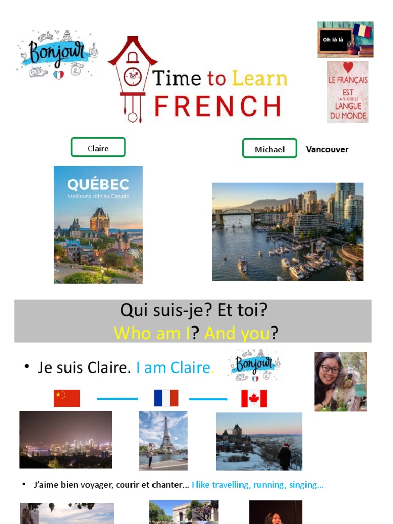 1st French Lesson With Michael - 1er Cours de Français Avec Michael ...